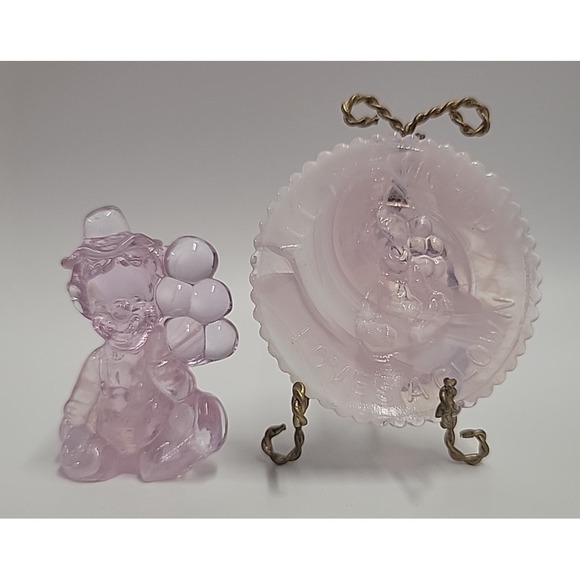 Moser | Art | Vtg Mosser Glass Pee Wee Clown S Cranberry Ice W Matching ...